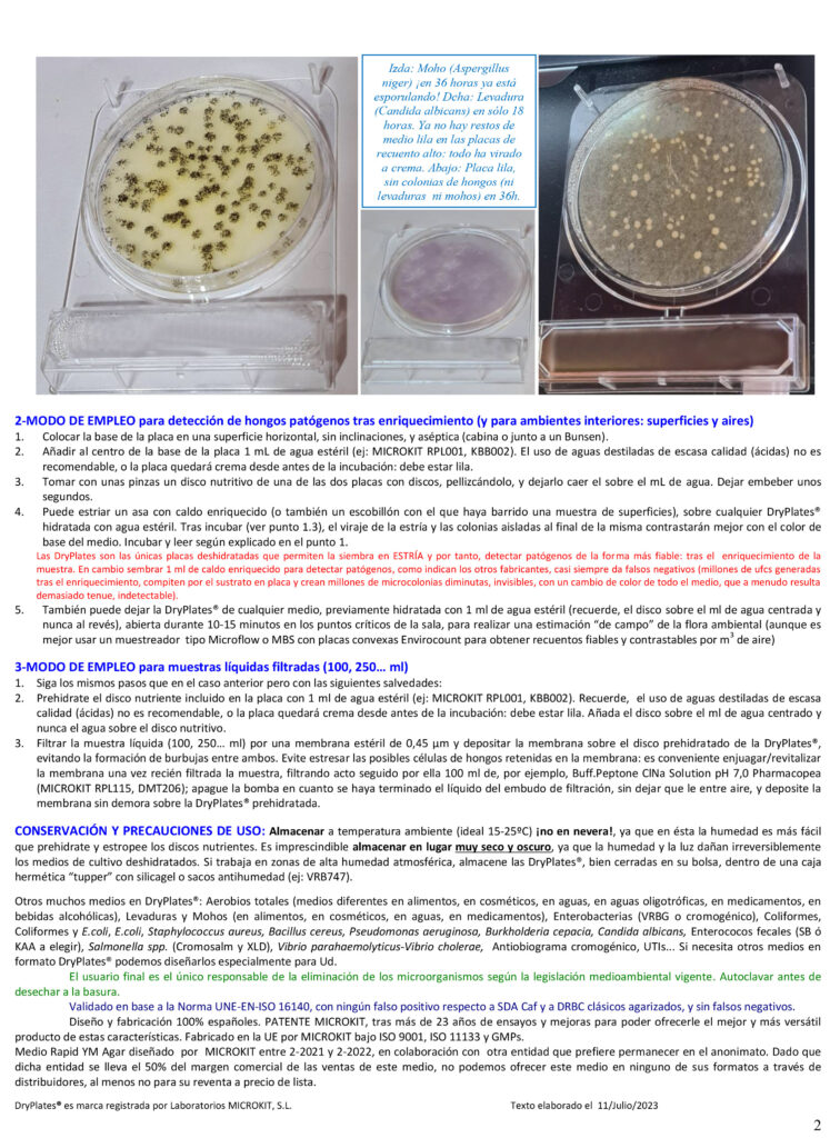 Informacion y novedades sobre medios de cultivo